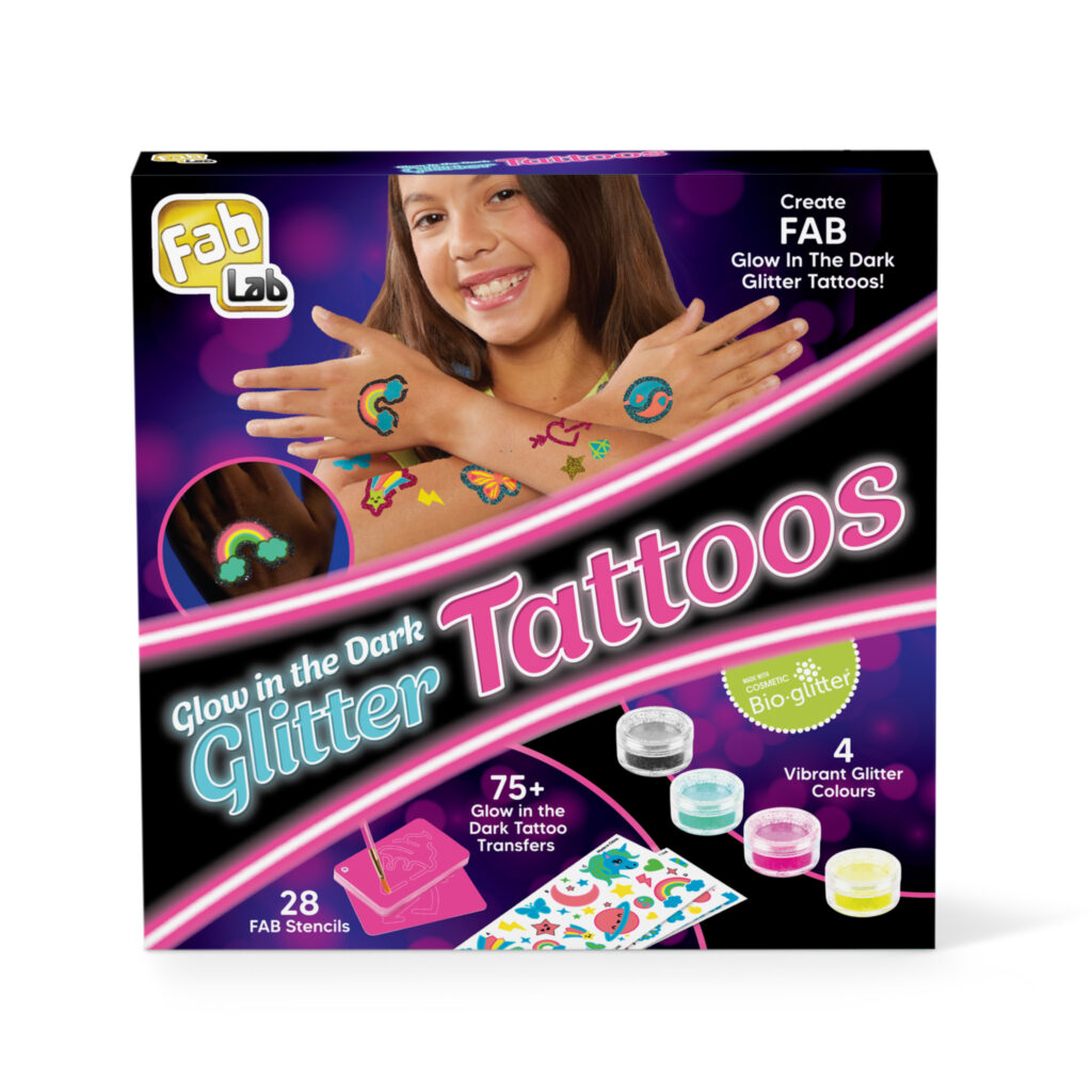 FabLab Glow In The Dark Glitter Tattoos - Goliath